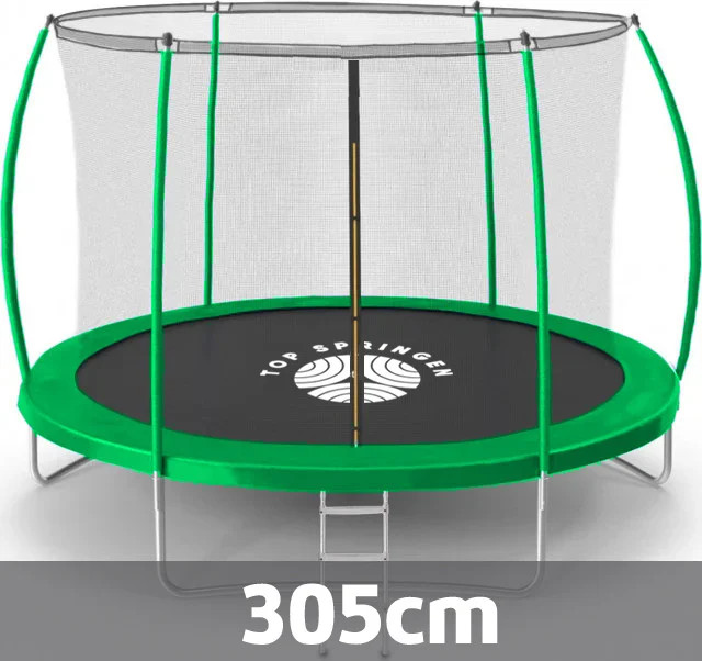 Baštenska trambolina 305cm Top Springen Sport Line SL305SIL sa unutrašnjom mrežicom i merdevinama u Zelenoj boji