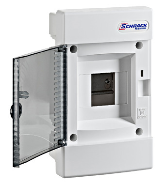 Flush-mounted enclosure 1-row, 4MW, for partition wall
H=230 W=138 D=100mm, transparent door, IP40, protection class 2, ABS, halogen free, RAL 9003, Glow wire test 850°C