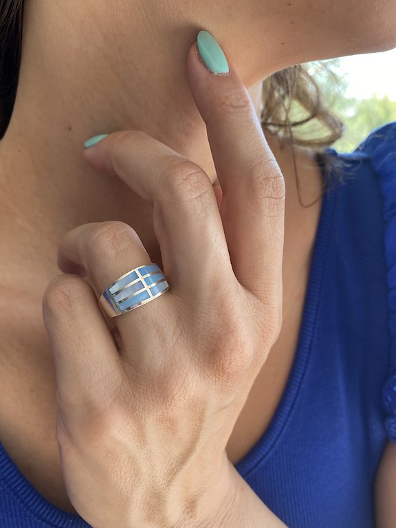 Srebrni prsten „Baby Blue“ P348