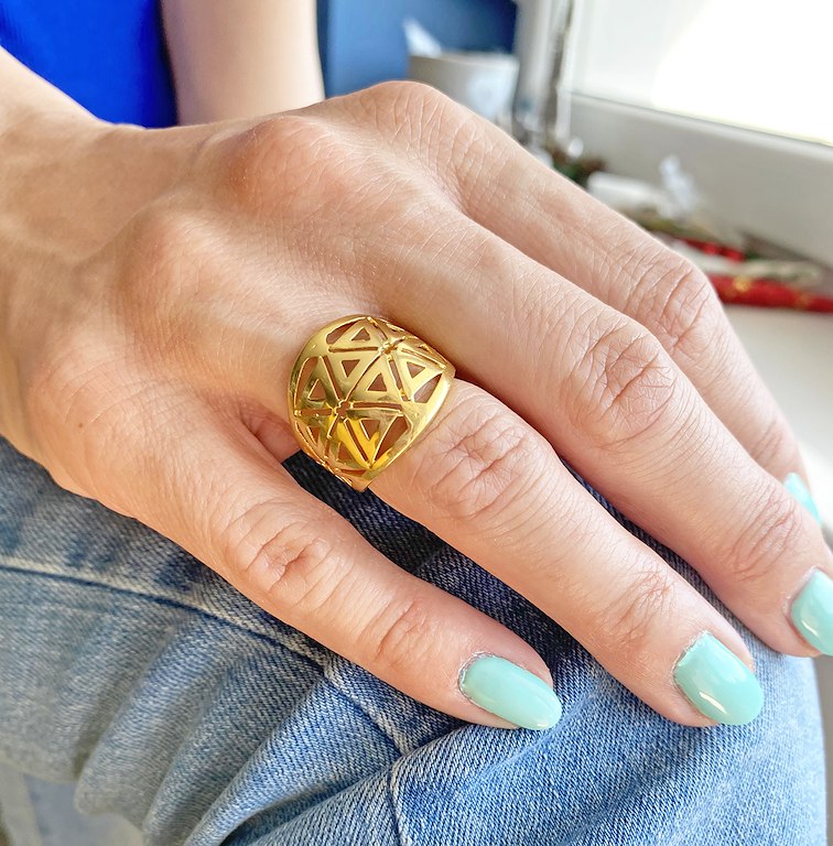 Srebrni prsten gold pozlata P347