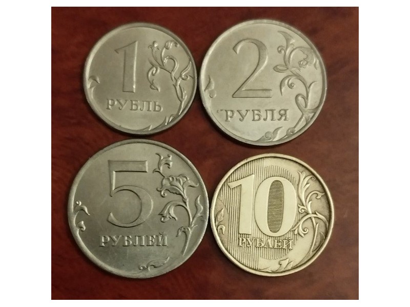 ** RUSIJA - LOT 1, 2, 5 i 10 RUBLJI 2012. **