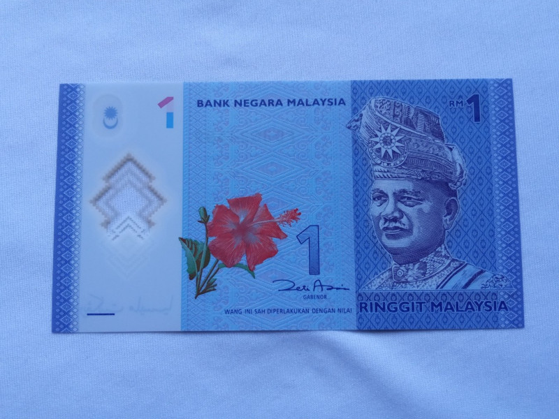 Malezija 1 ringgit,UNC,polimer