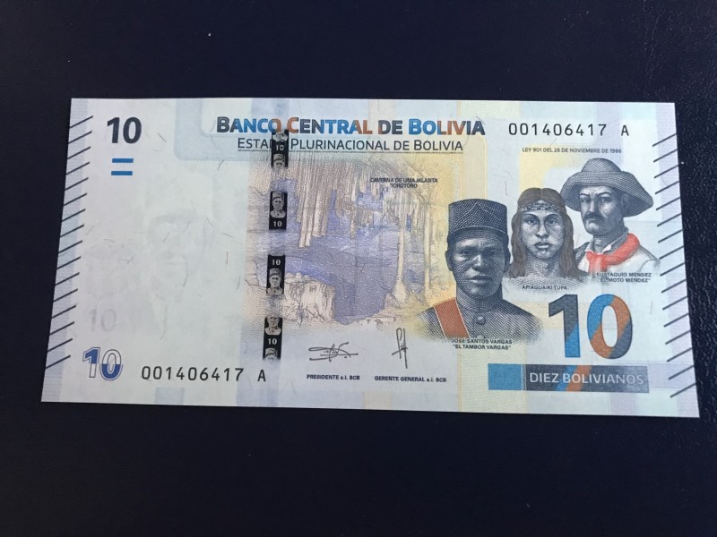 BOLIVIJA 10 BOLIVANOS.1986. UNC.