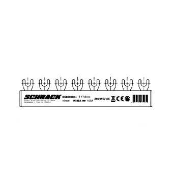 Busbar, 1xRCCB 4-pole, 4xSPD, 8MW (MW=18mm), 16mm2
Compact-Busbar, Forkbusbar, 4-pole, not possible to break off