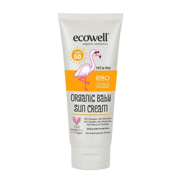 Ecowell Organska krema za sunčanje za bebe – SPF 50, 110g