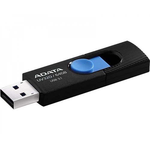 ADATA 64GB UV320 USB 3.1 Flash Drive Black/Blue | AUV320-64G-RBKBL
