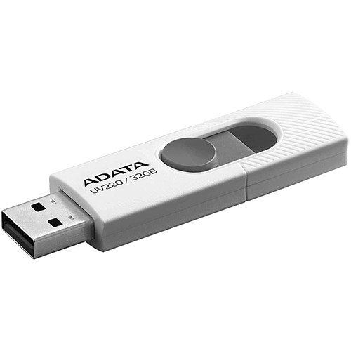 ADATA 32GB UV220 USB 2.0 Flash Drive White/Gray | AUV220-32G-RWHGY