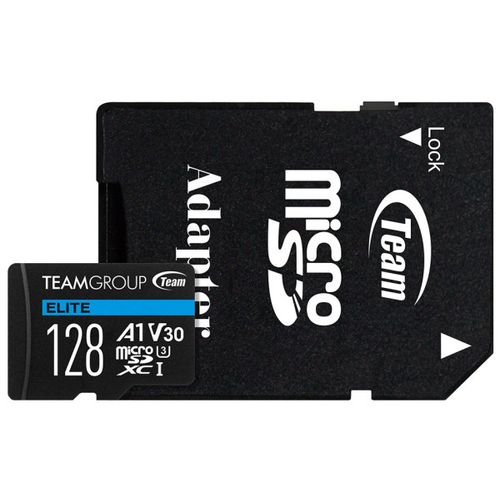 TeamGroup MICRO SDXC 128GB ELITE, UHS-I U3 V30 A1, 100/50MB/s +SD Adapter TEAUSDX128GIV30A103