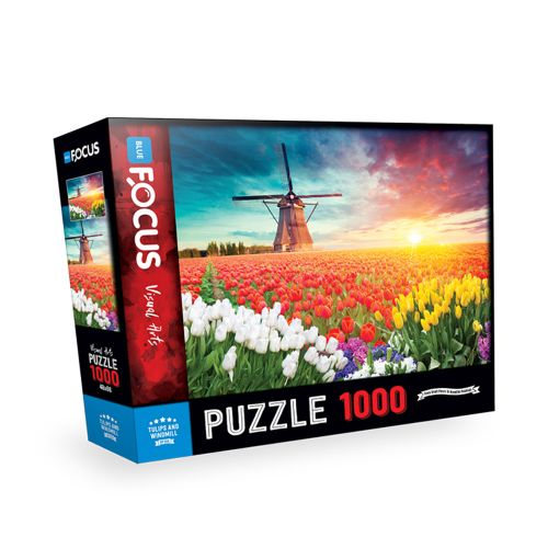 Blue Focus Puzzle 1000 delova Lale i vetrenjače