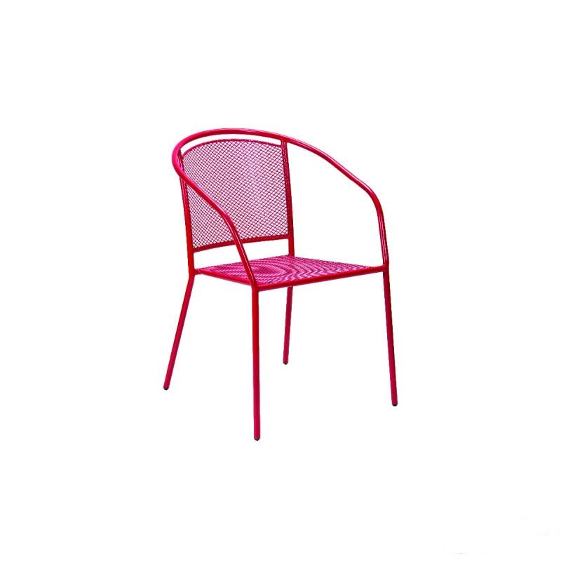 Baštenska metalna stolica Arko crvena