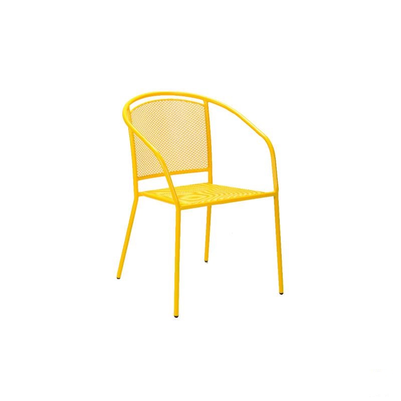 Baštenska metalna stolica Arko žuta