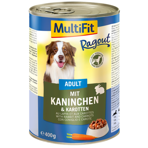 MultiFit DOG Ragout Adult zečetina,šargarepa 400g konzerva