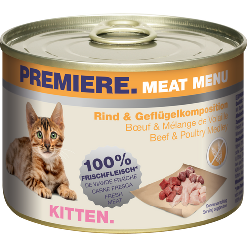Premiere Cat Meat Menu KITTEN Govedina,Piletina 200g konzerva