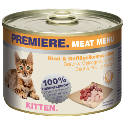 Premiere Cat Meat Menu KITTEN Govedina,Piletina 200g konzerva