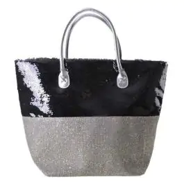 Nissi Exclusive torba za plažu gliter crno siva
