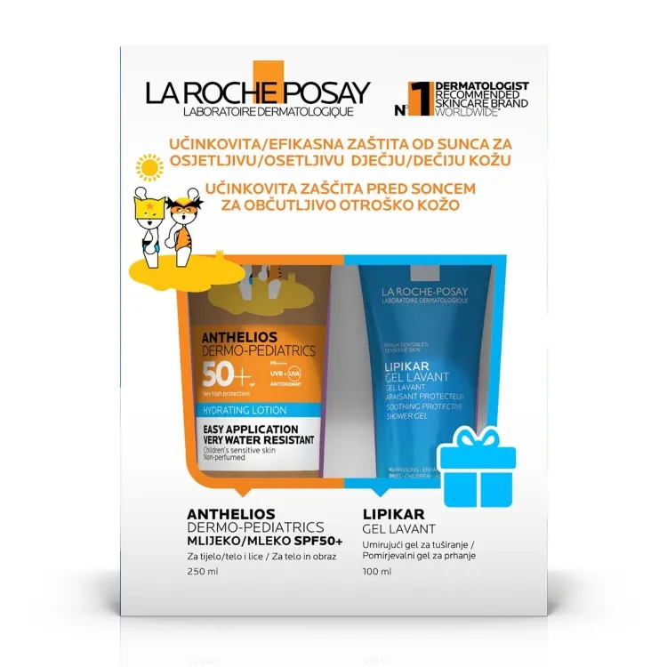 La Roche Posay Anthelios dečiji set - mleko SPF50 + Lipikar gel