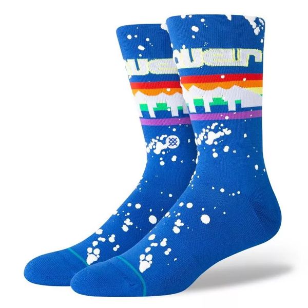 NBA OVERSPRAY DENVER NUGGETS CREW SOCKS 'ROYAL'