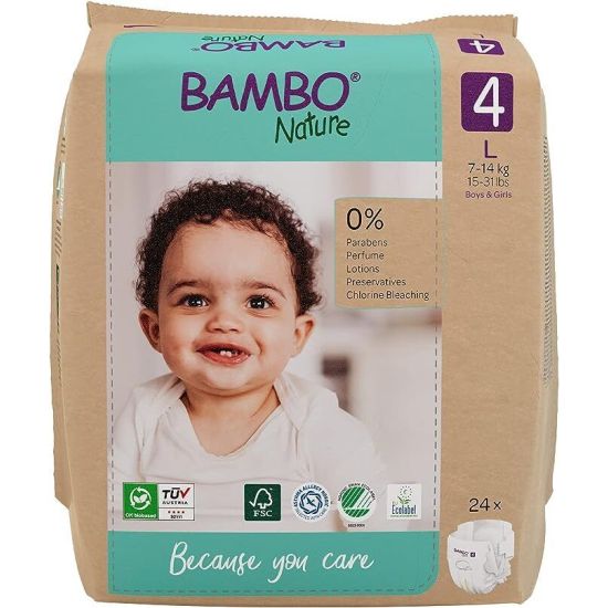 Bambo Nature Eco-Friendly pelene 4 (7-14 kg) papirno pakovanje 24 komada