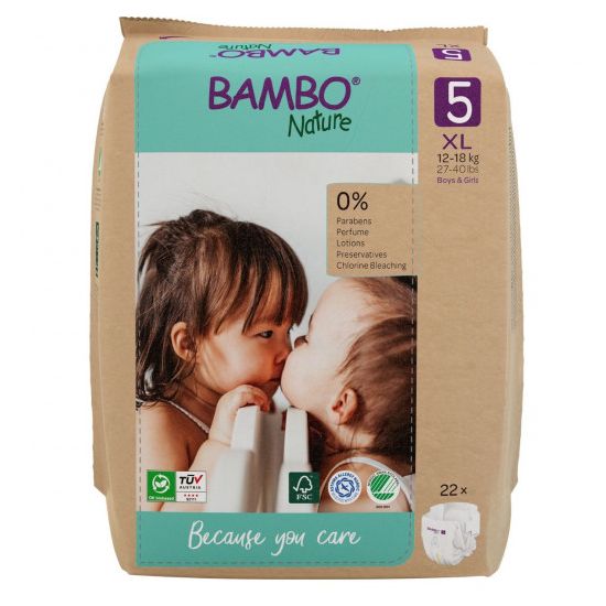 Bambo Nature Eco-Friendly pelene 5 (12-18 kg) papirno pakovanje 22 komada