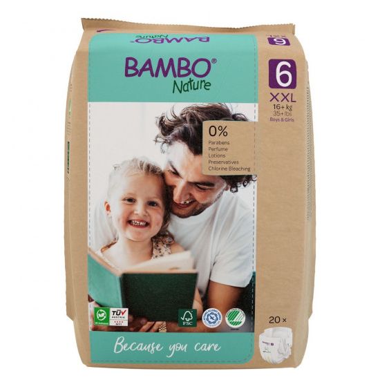 Bambo Nature Eco-Friendly pelene 6 (16+ kg) papirno pakovanje 20 komada