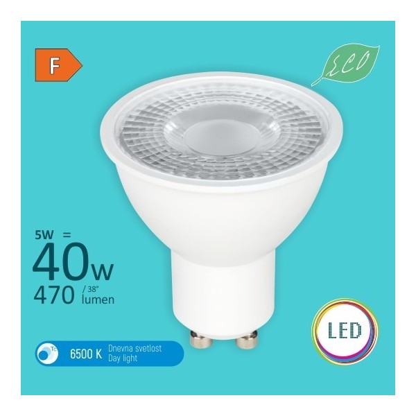 LED sijalica GU10 5W 6500K 38° 470Lm