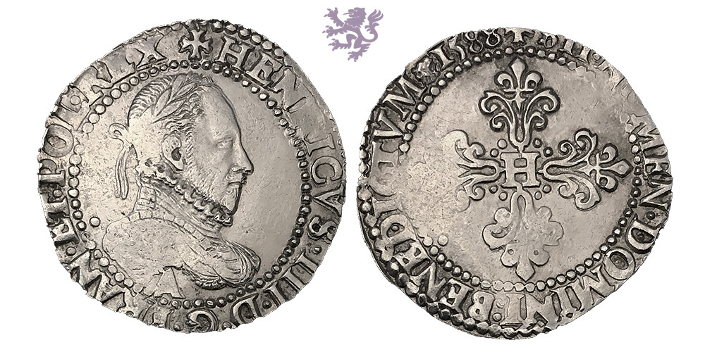 ½ Franc, 1588. A, Henri III