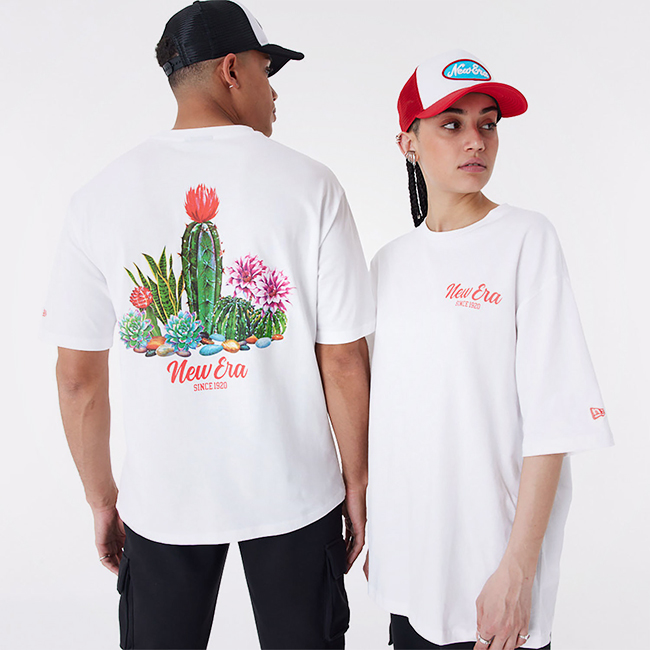 New Era Cactus Graphic White Oversized T-Shirt