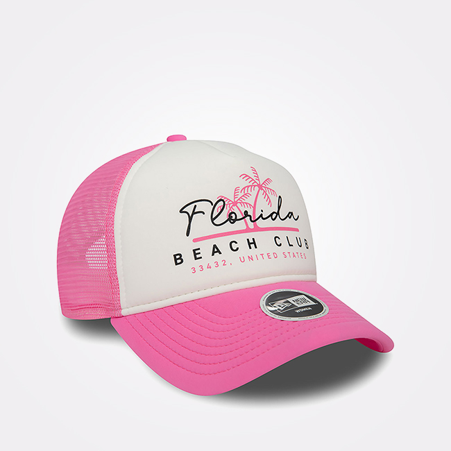 New Era Womens Foam Front Pink E-Frame Trucker Cap