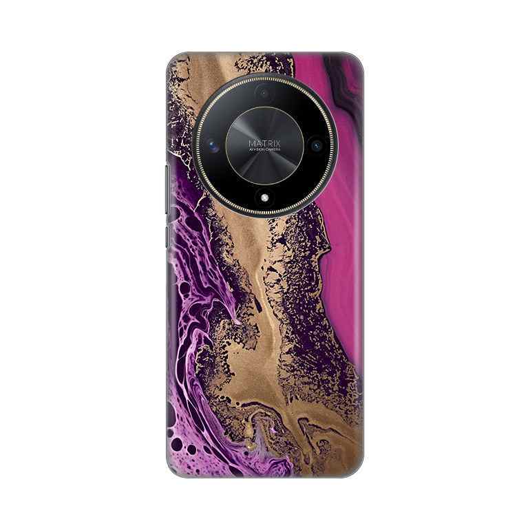 Maska silikon Print za Honor Magic 6 Lite Purple Gold Marble