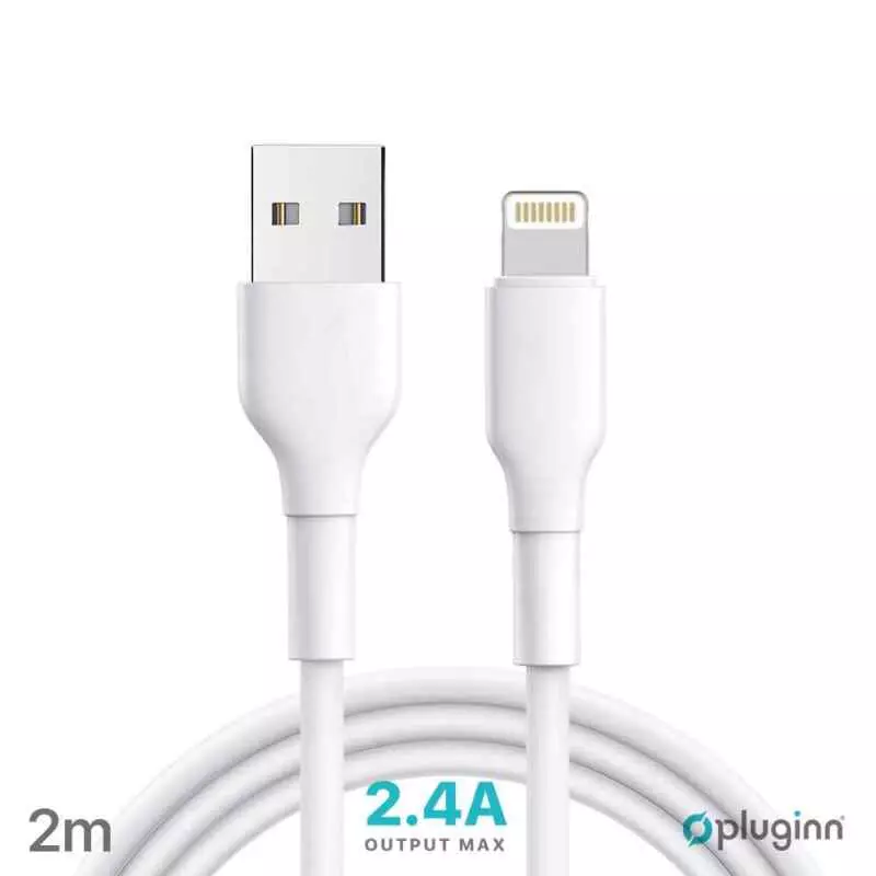 Data Kabl Pluginn PI-AL 2.4A USB na Lightning beli 2m