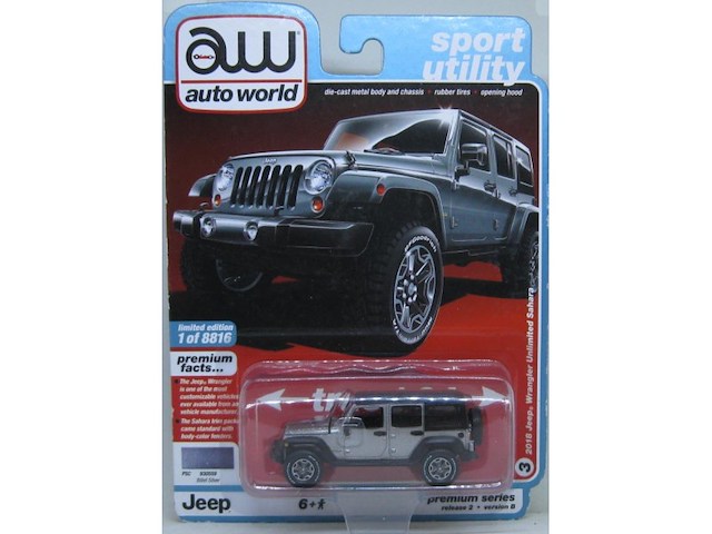 1:64 auto world jeep wrangler sahara unlimited