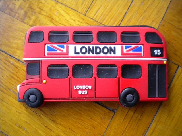 LONDON, Double-decker bus, magnet za frizider