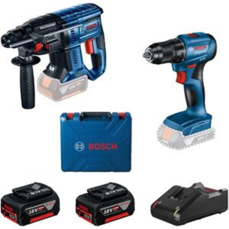 Bosch Akumulatorski set GSR 185-Li + GBH 180-LI; 18V; 2×4,0 Ah, 0615990N20