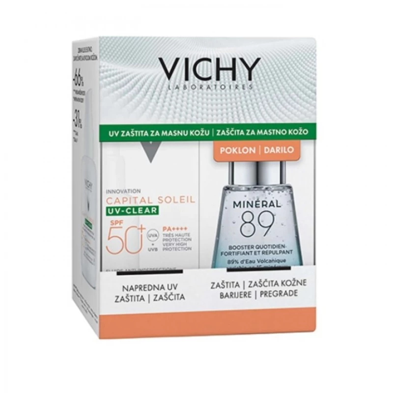 VICHY CAPITAL SOLEIL UV CLEAR FLUID SPF50+ 40ML + MINERAL 89 BOOSTER 30ML