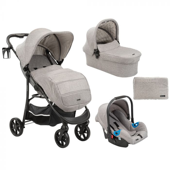 Kikka Boo Kolica za bebe Selina 3in1 set sa autosedištem i tvrdom korpom Light Grey KKB11180