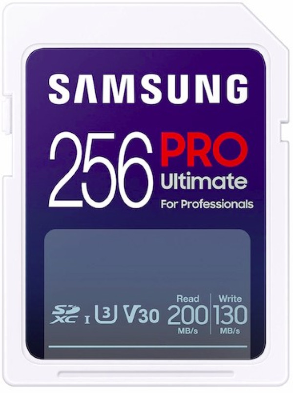 SD Card 256GB, PRO Ultimate, SDXC, UHS-I U3 V30, Read up to 200MB/s, Write up to 130 MB/s, for 4K and FullHD video recording ( MB-SY256S/WW )