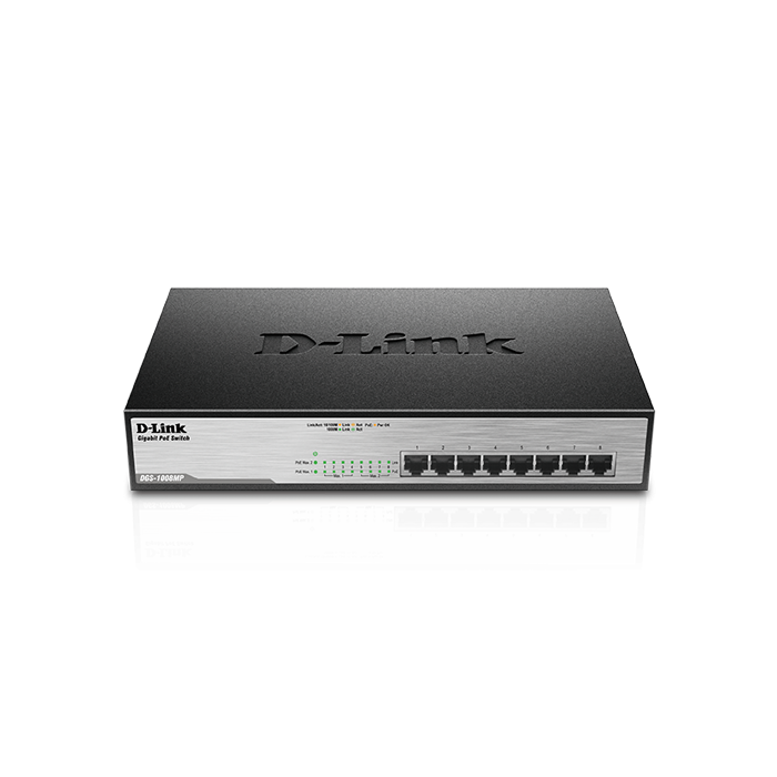 D-LINK 8-Port Desktop Gigabit Max PoE Switch - DGS-1008MP