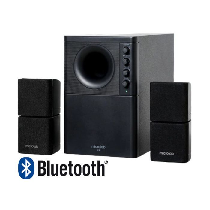 Microlab X2BT Aktivni drveni zvucnici 2.1 sistem 46W RMS (20W+2*13W) 3,5mm, Bluetooth