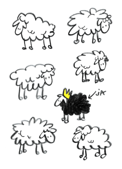 AT Čestitka - Crna ovca