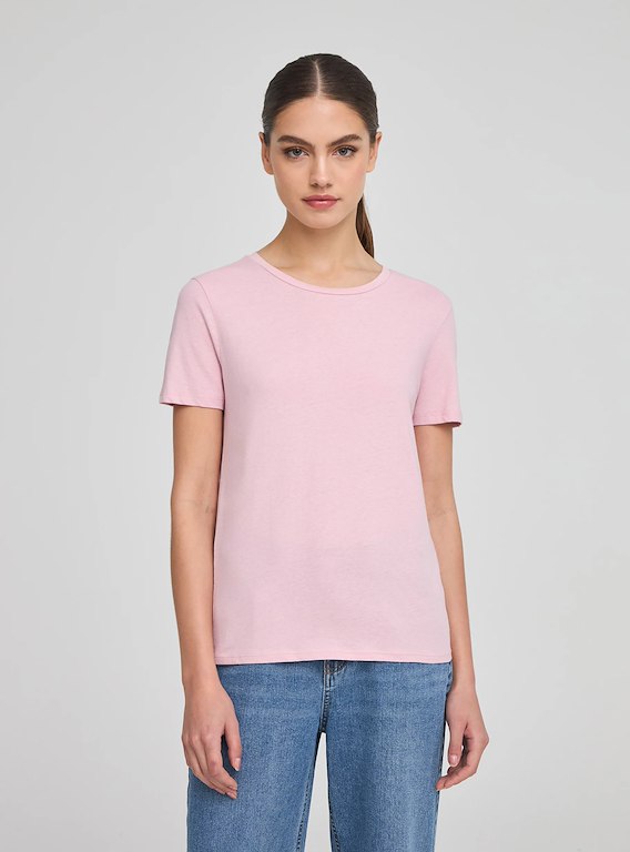 Basic majica sa okruglim izrezom Roze