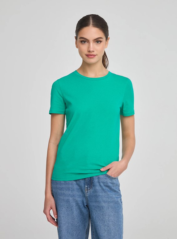 Basic majica sa okruglim izrezom Zelena smaragdna