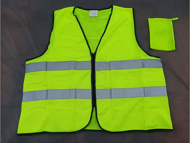 Fluorescentni sigurnosni reflektujuci prsluk XL + torbi