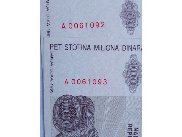 Republika Srpska 500.000.000 dinara,1993 god.UNC