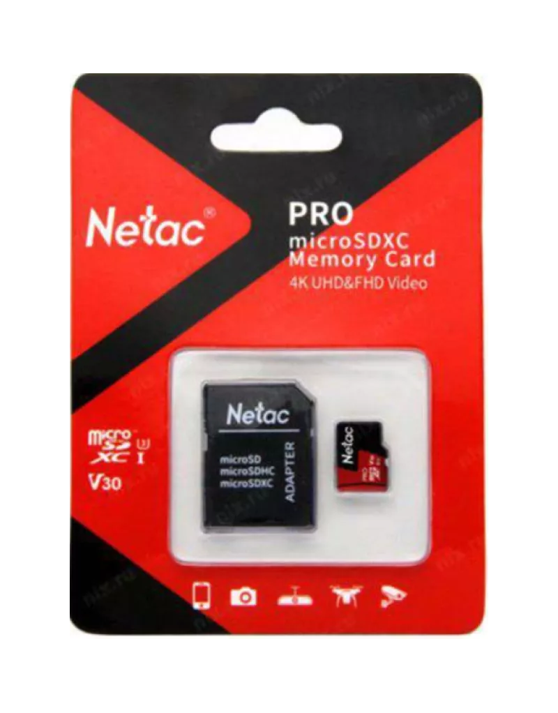 Micro SDXC Netac 128GB P500 Extreme Pro NT02P500PRO-128G-R + SD adapter