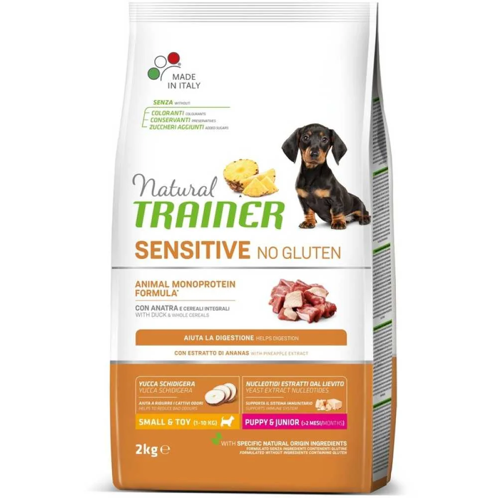 Trainer Natural SENSITIVE No Gluten hrana za pse Puppy - Pačetina - Small&Toy Puppy 2kg