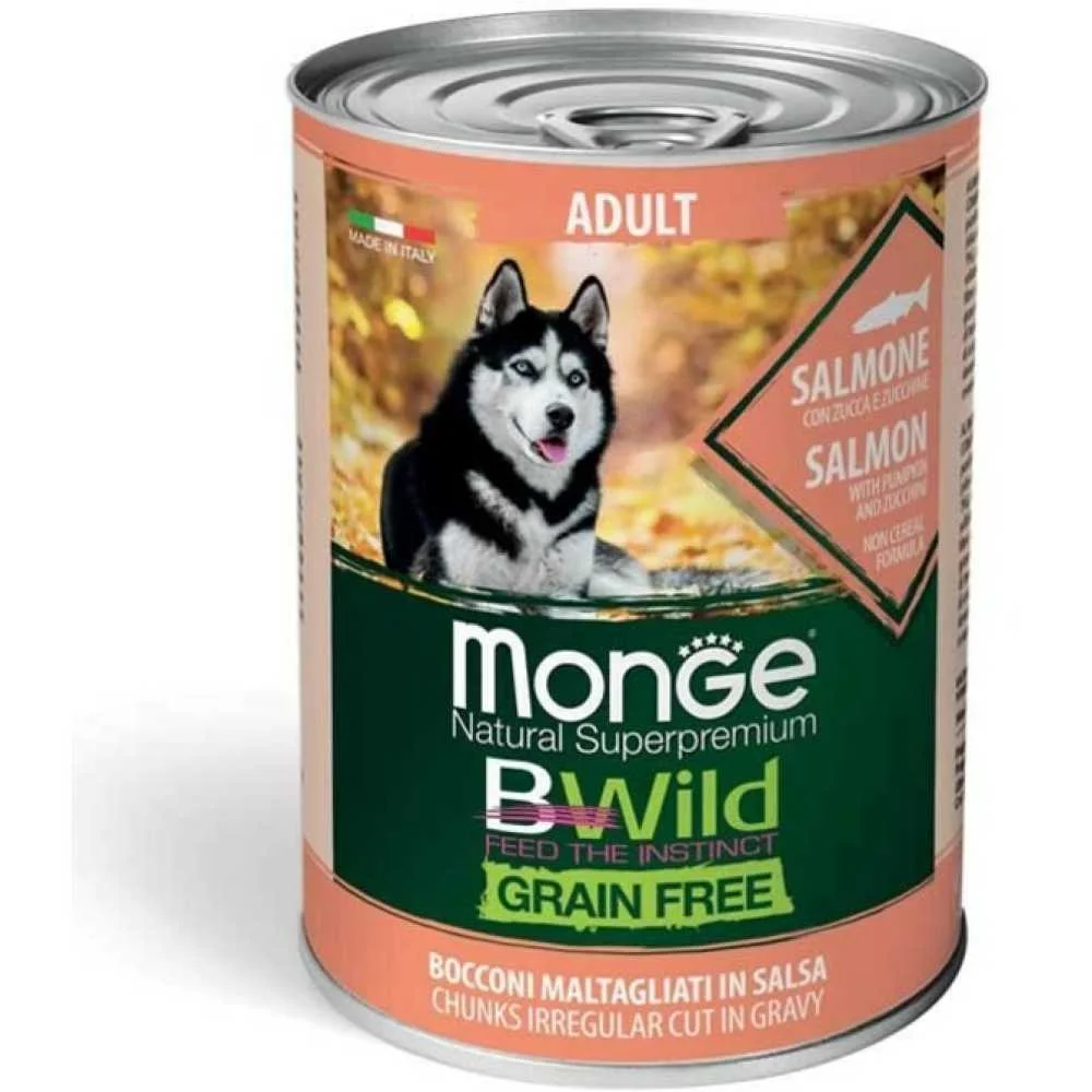 Monge Bwild konzerva za pse Adult - losos 12x400g