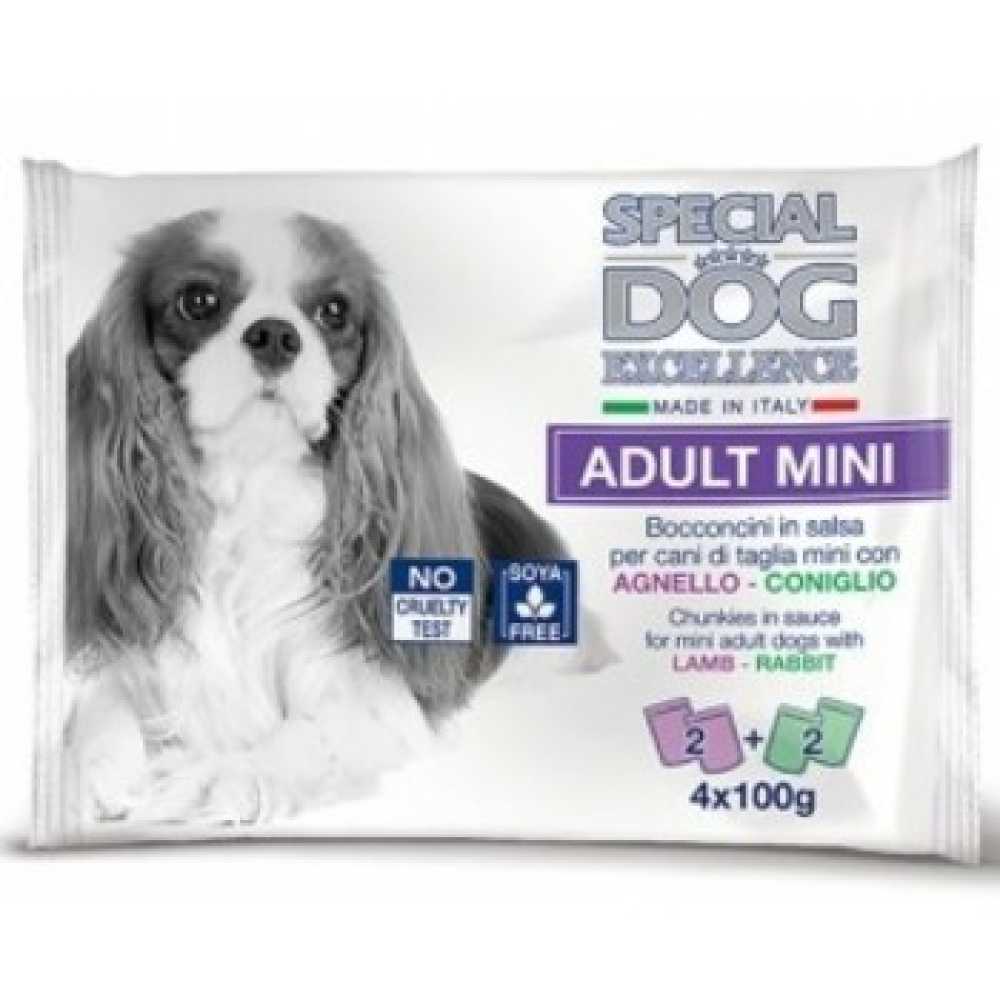 Monge Special Dog Excellence sos za pse Adult Mini - Zec/Jagnjetina 4x100g