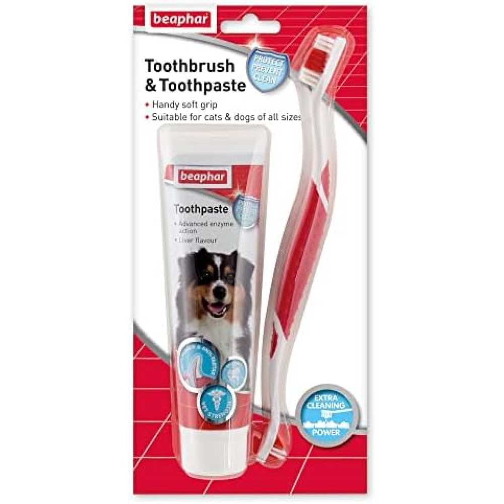 Beaphar Dental kit - set četkice i paste za zube 100g