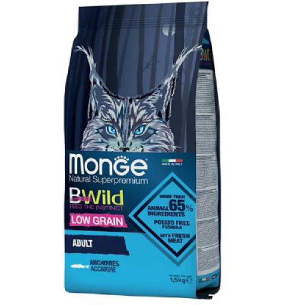 MONGE BWild hrana za mačke Grain Free - inćun 1.5kg