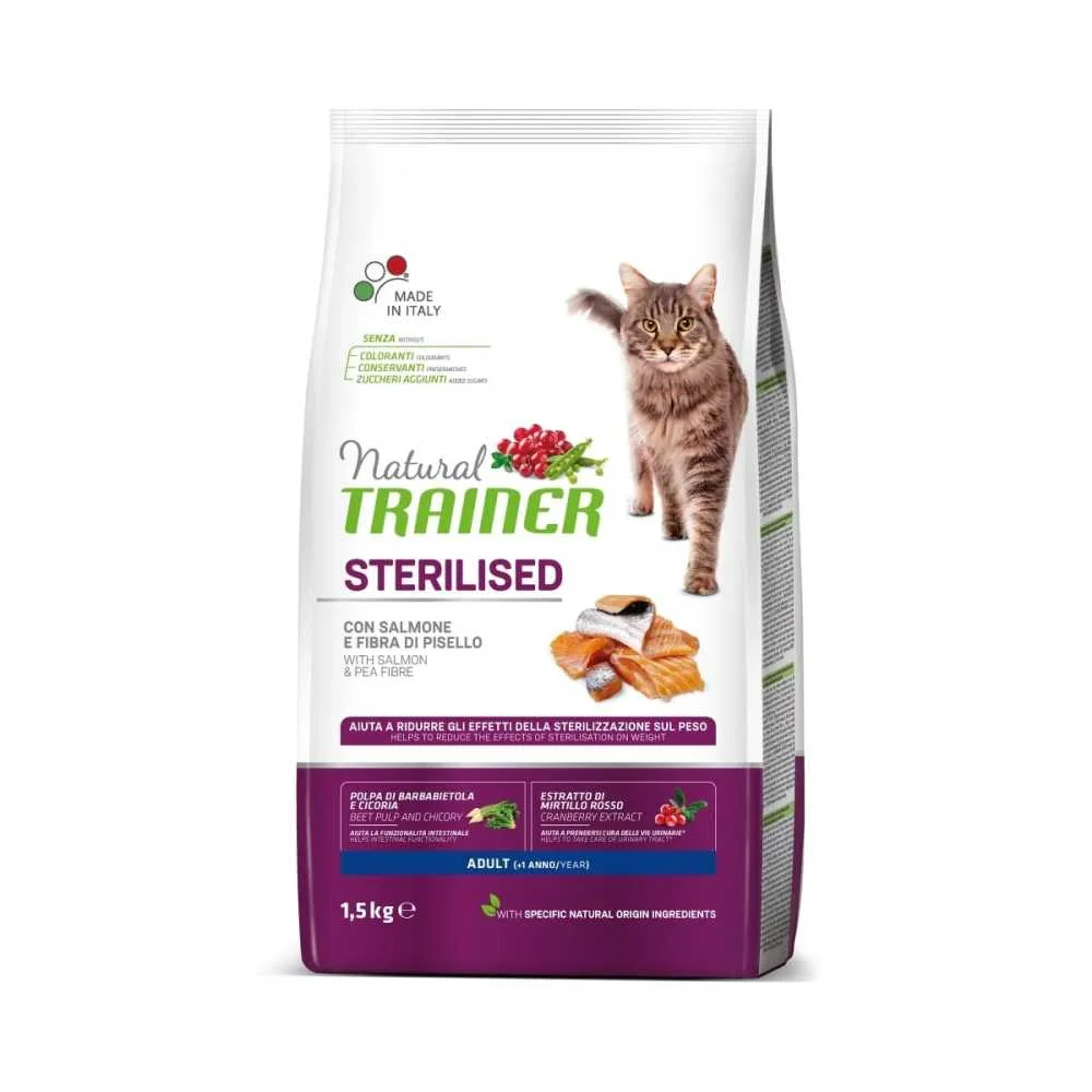 Trainer Natural hrana za mačke Adult Sterilised - Salmon 1.5kg